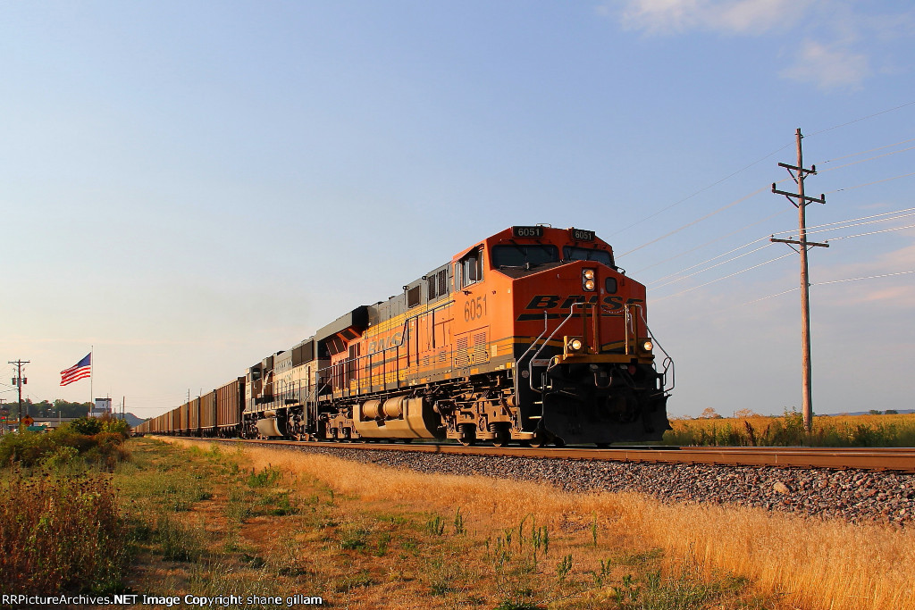 BNSF 6051 takes a coal load down the Hannibal sub.